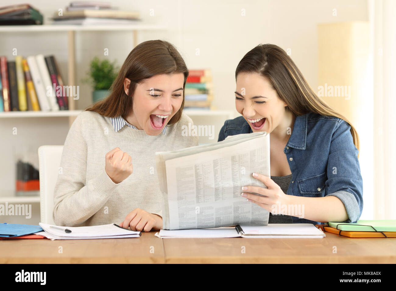 Student Reading Newspaper