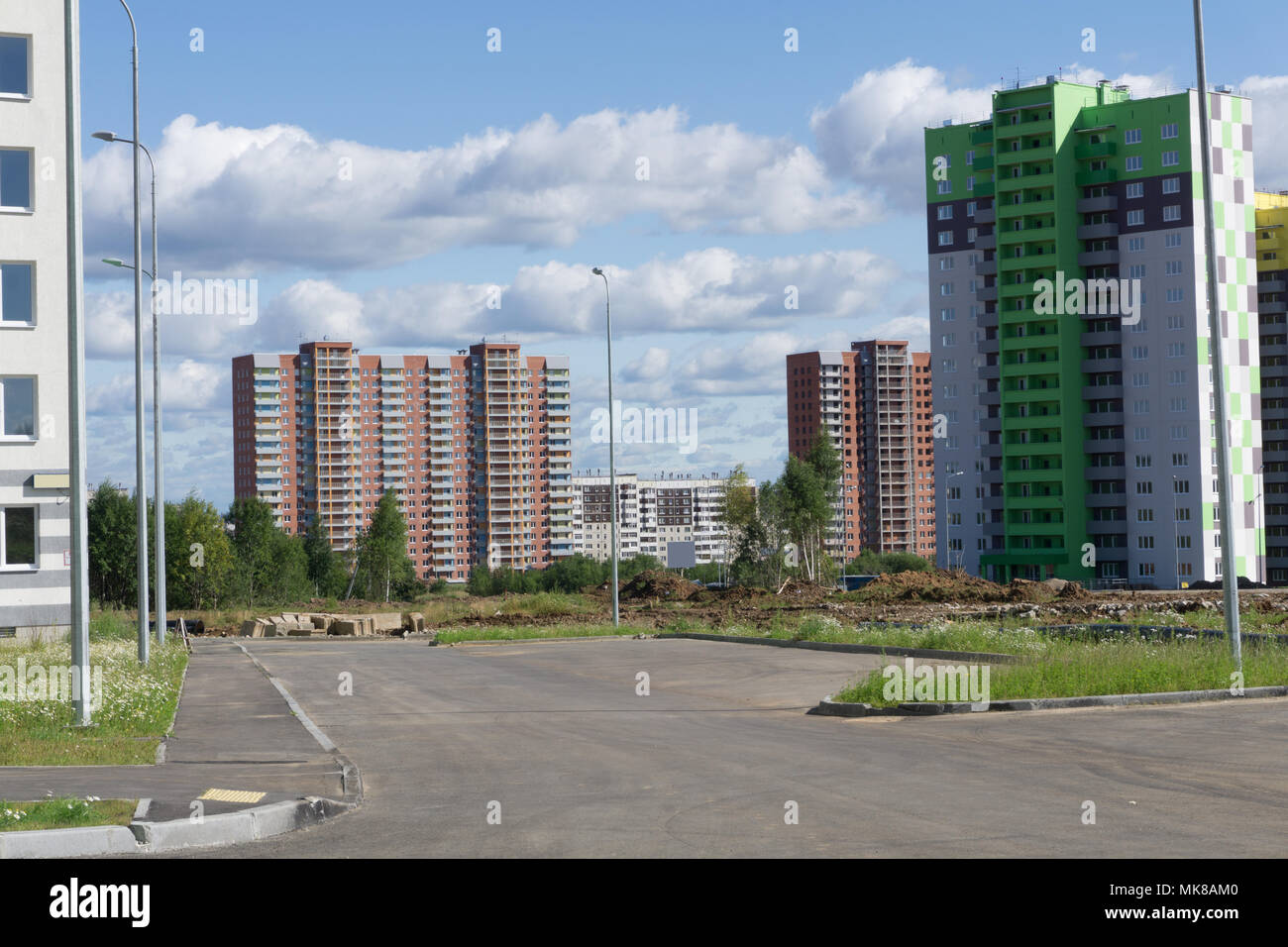 Modern Architecture. Close up. Nice exterior of a house with creative ...