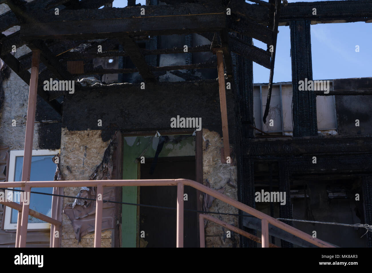 Old village building burnt down hi-res stock photography and images - Alamy