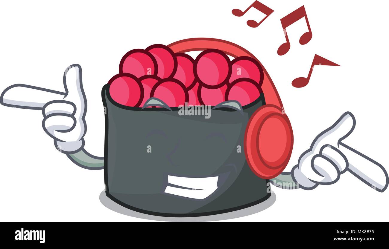Listening music ikura mascot cartoon style Stock Vector Image & Art - Alamy