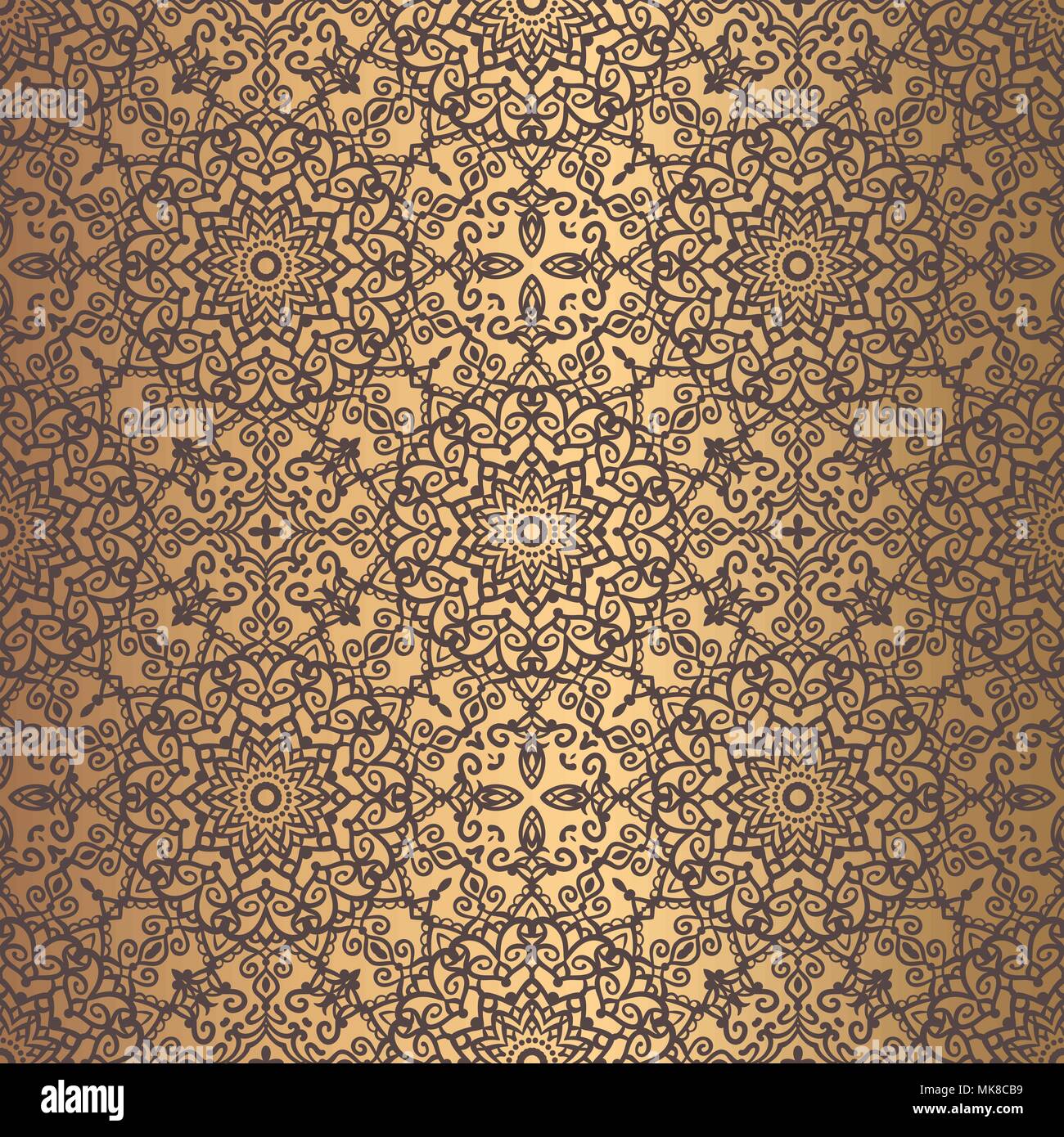 Golden Arabesque Pattern Stock Vector Image & Art - Alamy