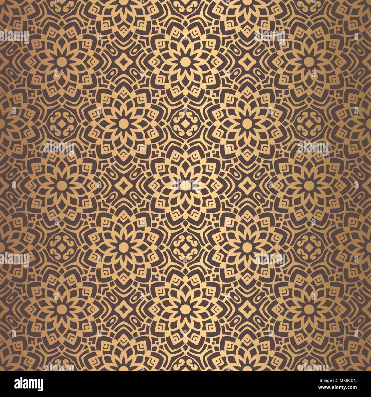 Hand drawn gold mandala seamless hi-res stock photography and images ...