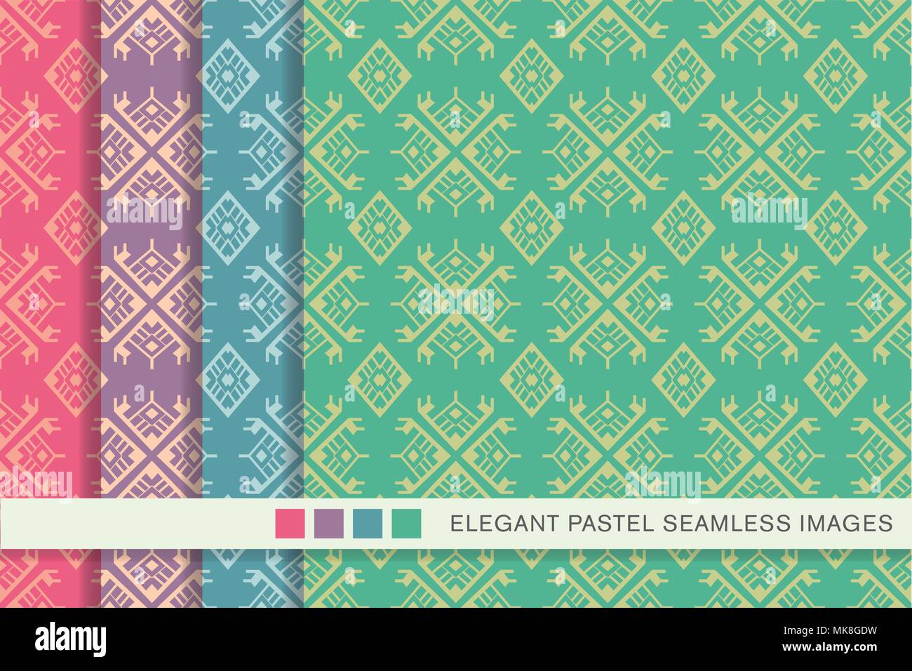 Seamless pastel background set Polygon Check Geometry Cross Aboriginal ...