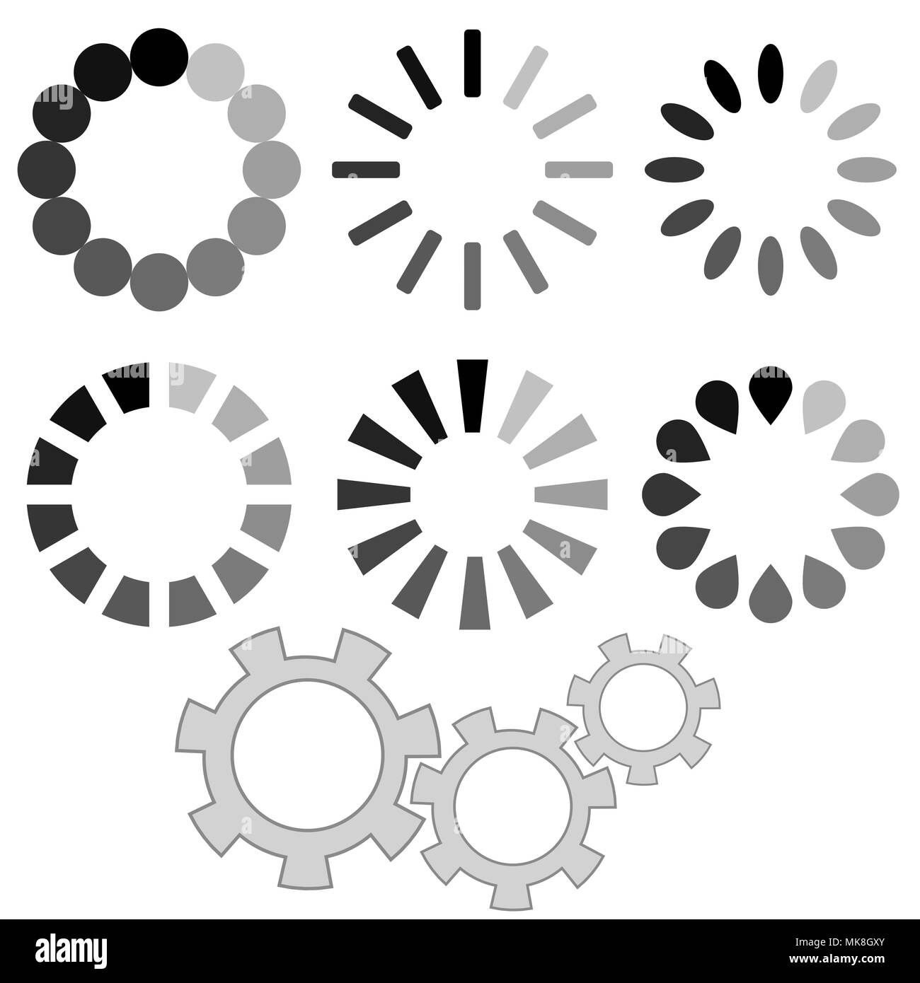 Round icons loading process Cut Out Stock Images & Pictures - Alamy