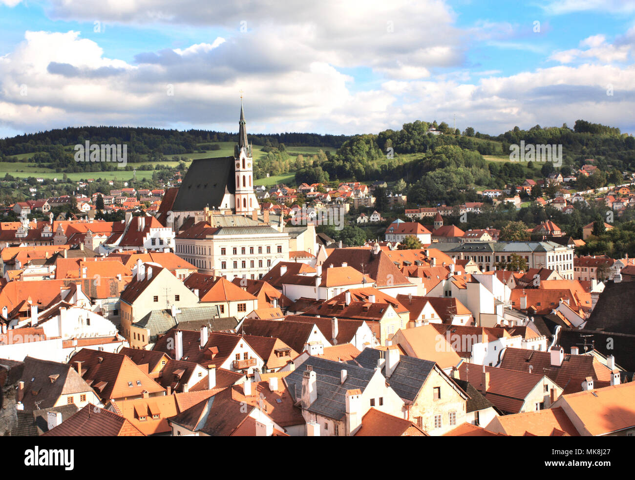 View of old Bohemian city Cesky Krumlov, Czech Republic, Europe. UNESCO ...