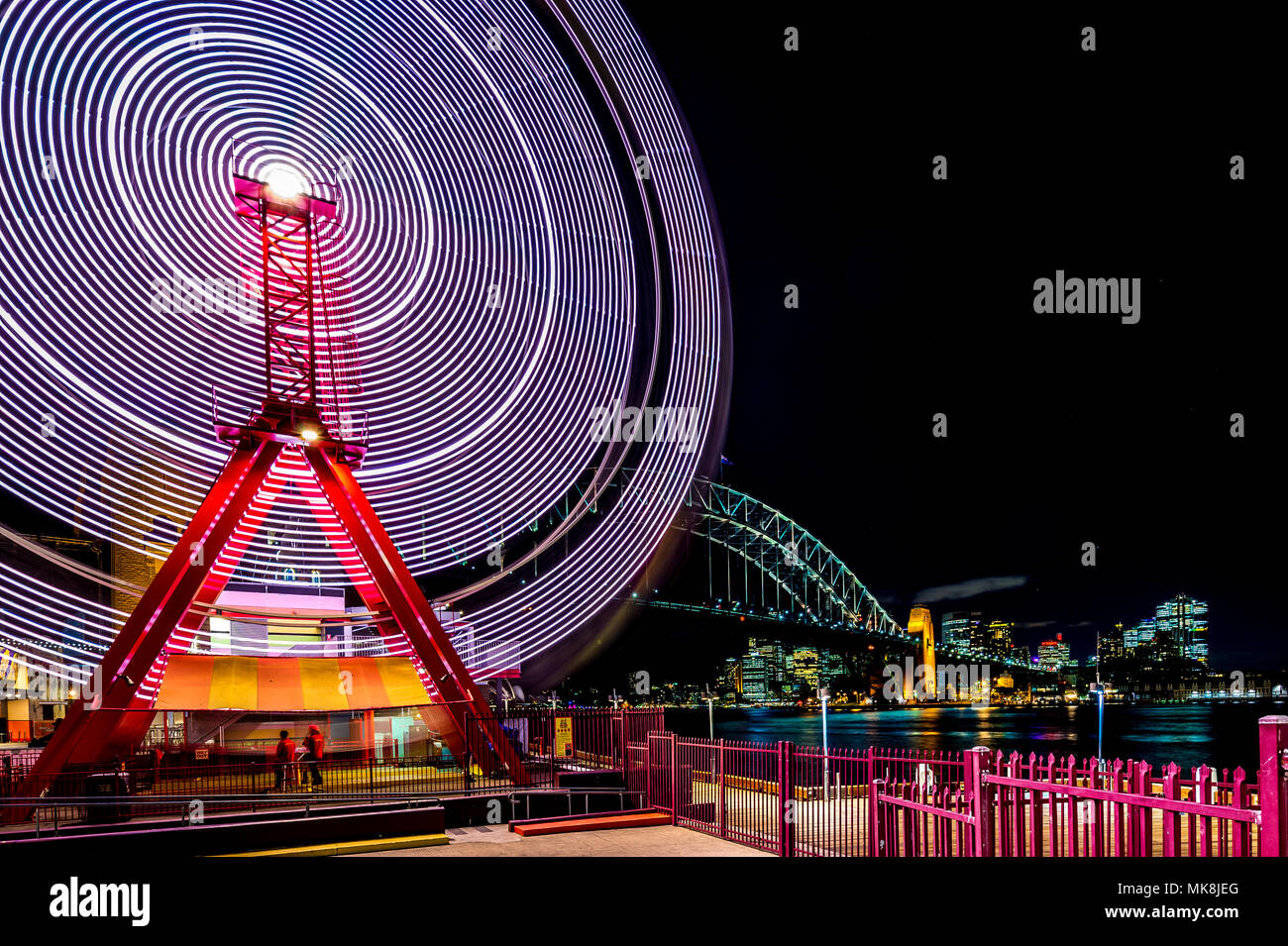 Ferris Wheel at Luna Park at night in Sydney, Australia Stock Photo - Alamy
