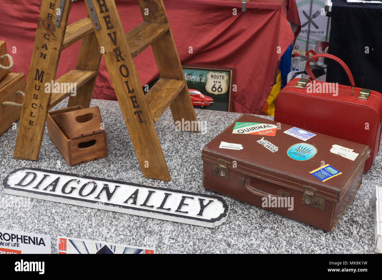 vintage car boot in London Stock Photo - Alamy