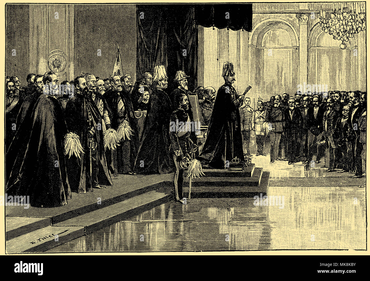 opening of the Reichstag by Emperor Wilhelm II Drawing by E. Thiel, 1889 Stock Photo - Alamy