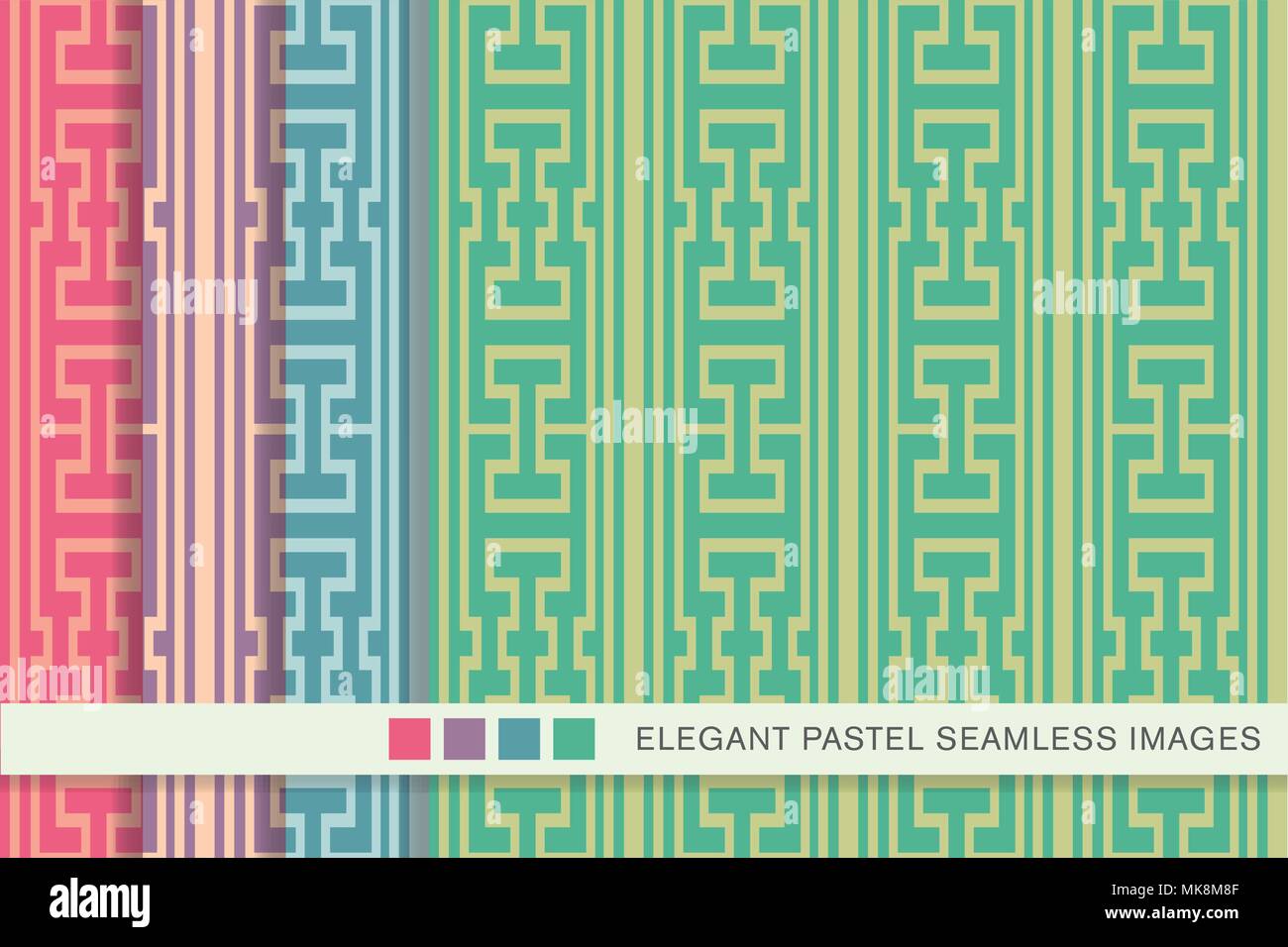 Seamless pastel background set Polygon Cross Tracery Frame Line ...