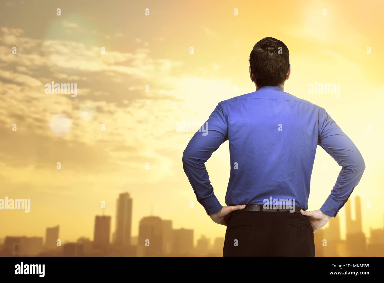 Back view businessman black hi-res stock photography and images - Alamy