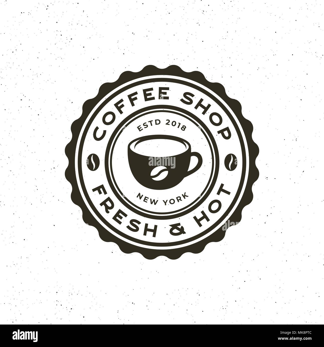 modern vintage coffee shop label. vector illustration Stock Vector ...