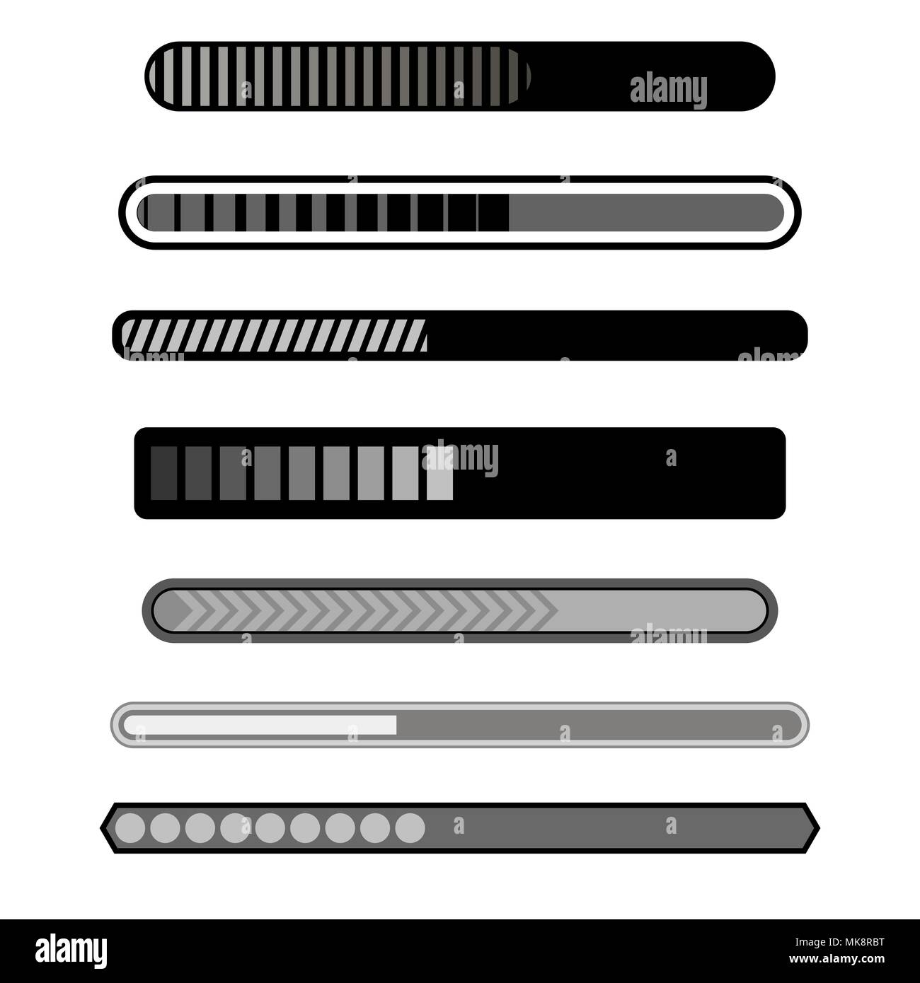 Progress Loading Bar Grey Icons Stock Vector Image & Art - Alamy