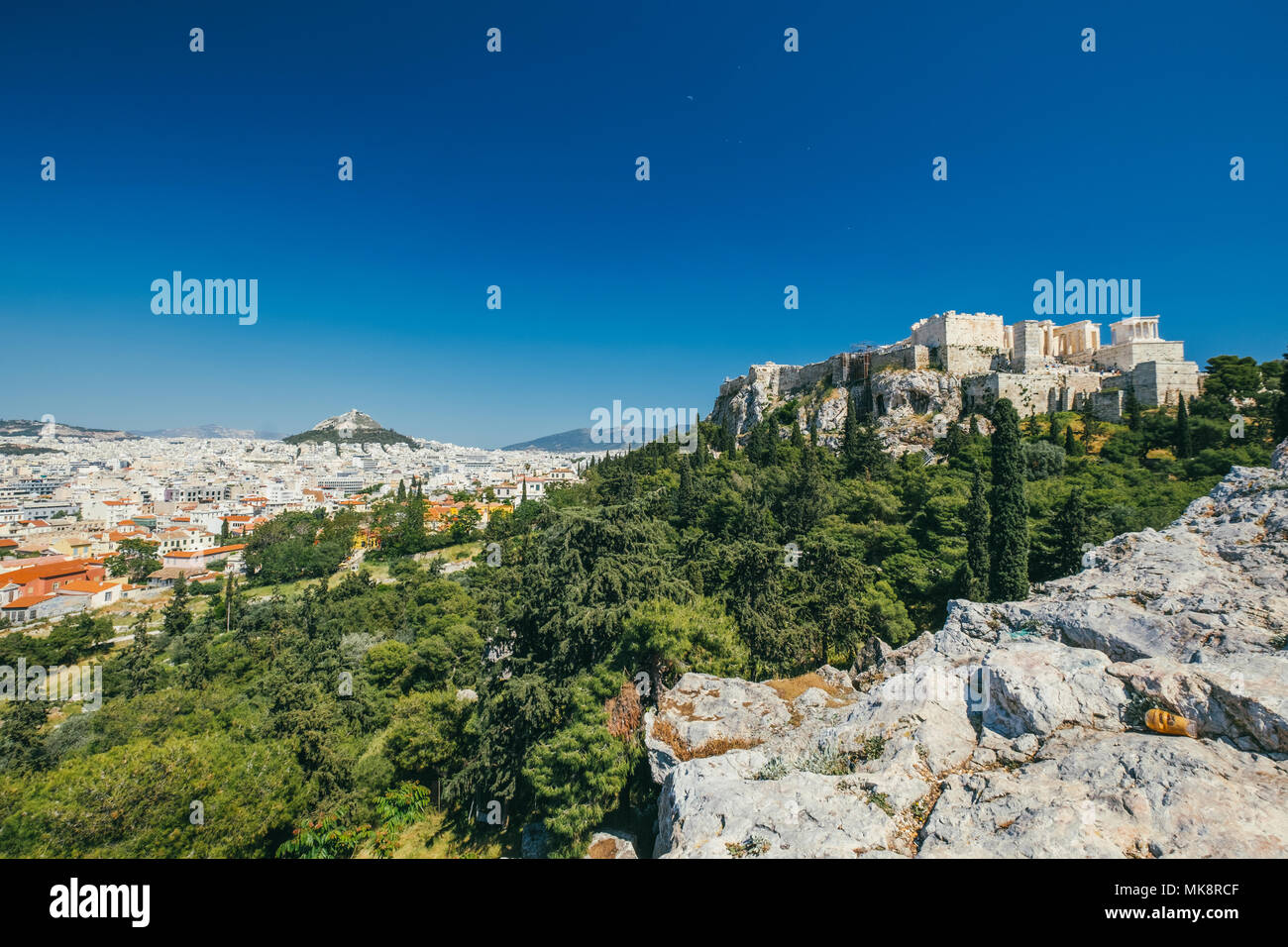 Landscape of Athens with Acropolis on the back Stock Photo - Alamy