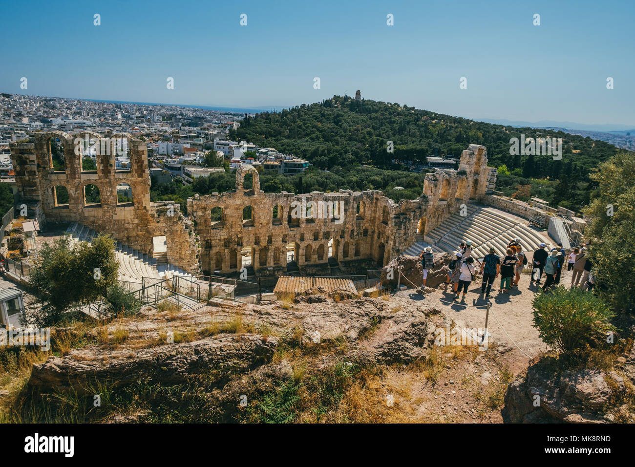 Odeon of Herodes Atticus. A stone theatre structure located on the ...