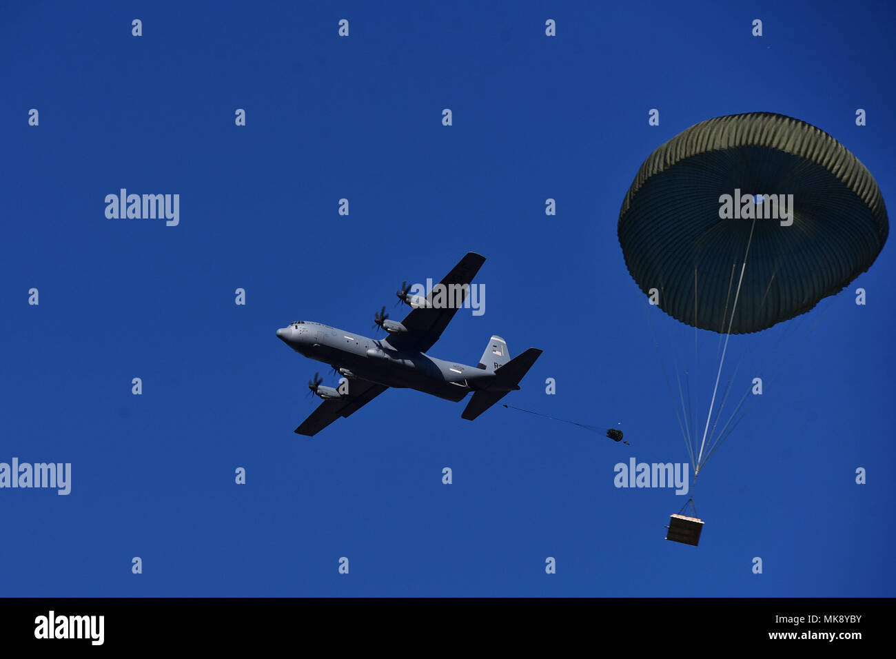 Little Rock Air Force Base Airmen drop aerial container delivery ...