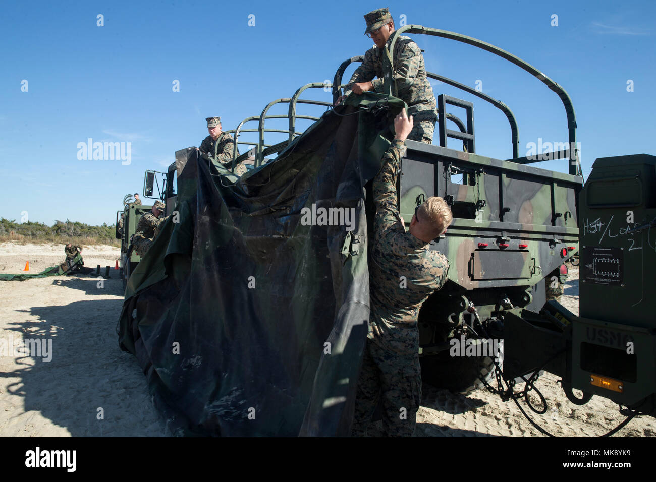 U.S. Marines with 2nd Transportation Support Battalion, Combat ...