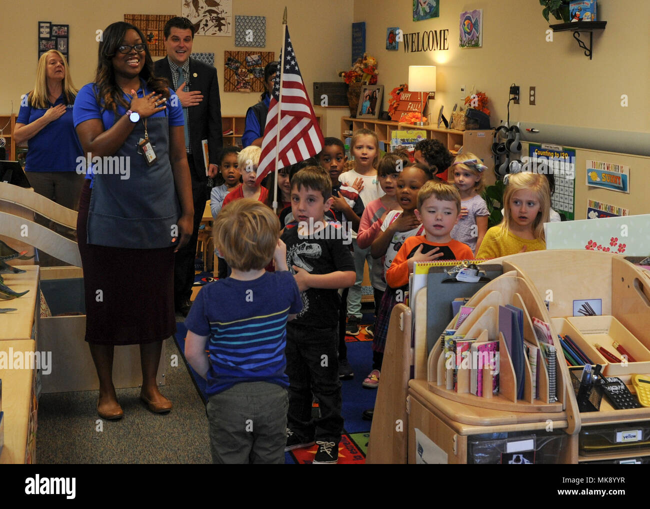 Congressman Matthew L. Gaetz II visits a child development center on ...