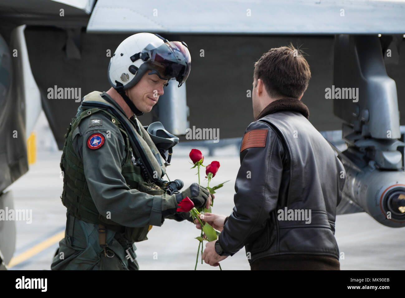 U.S. Navy Capt. Michael S. Wosje, commanding officer of Carrier Air ...