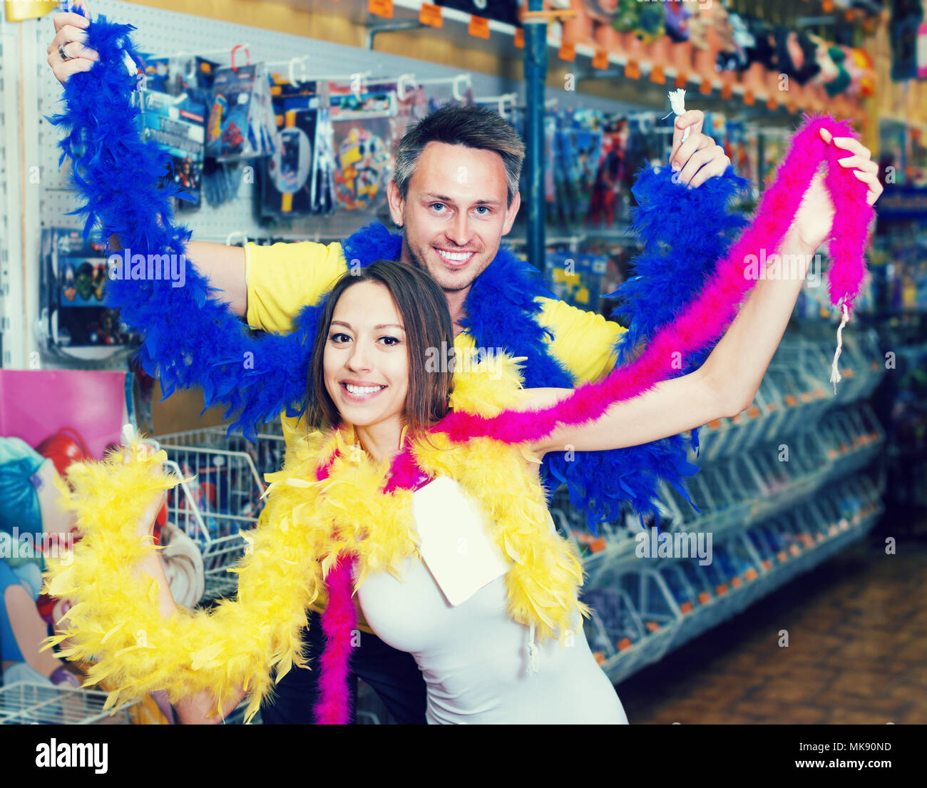 Woman wearing feather boa hi-res stock photography and images - Alamy