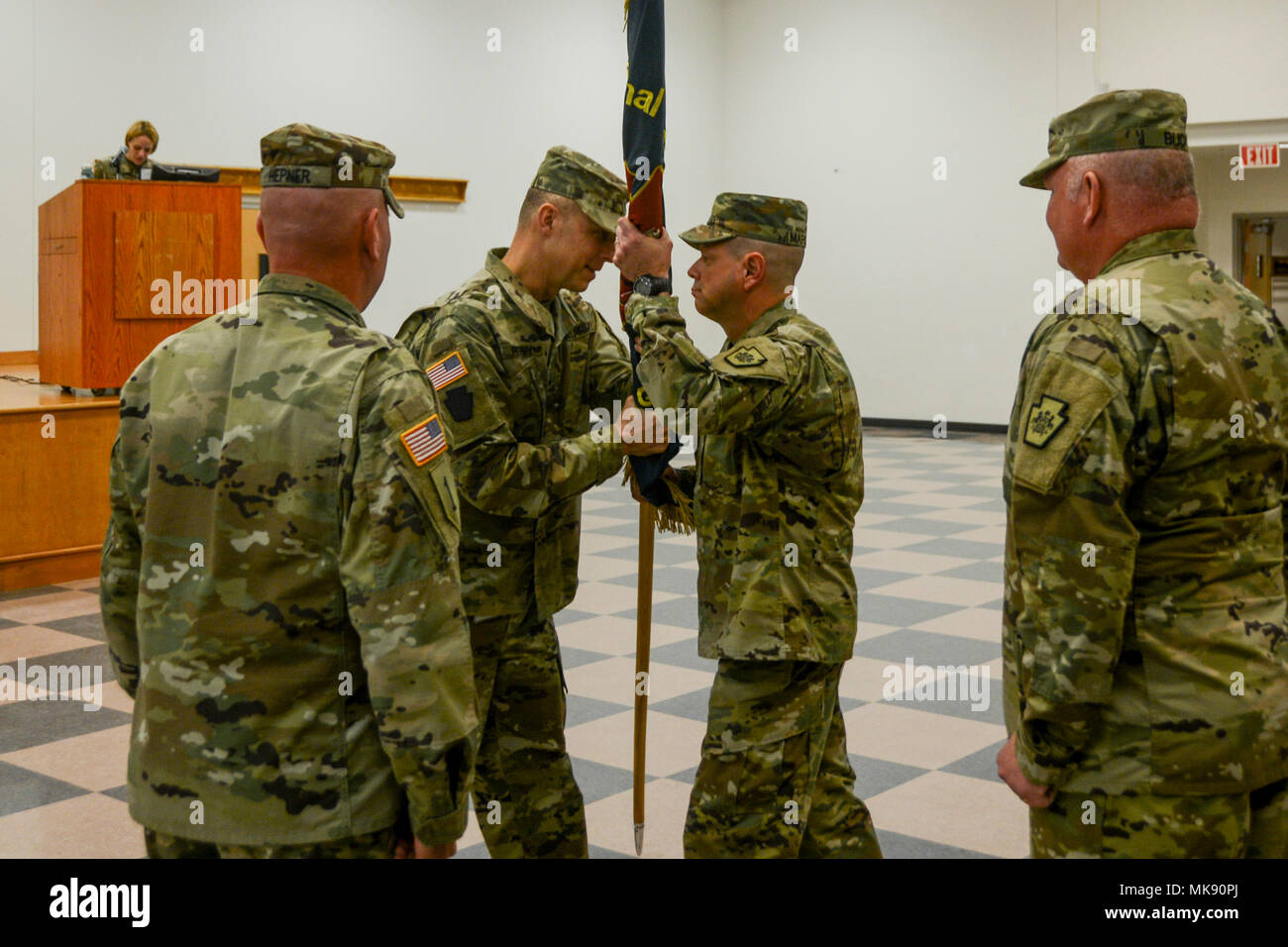 Brig. Gen. Scott Perry, assistant adjutant general, passes the Fort ...