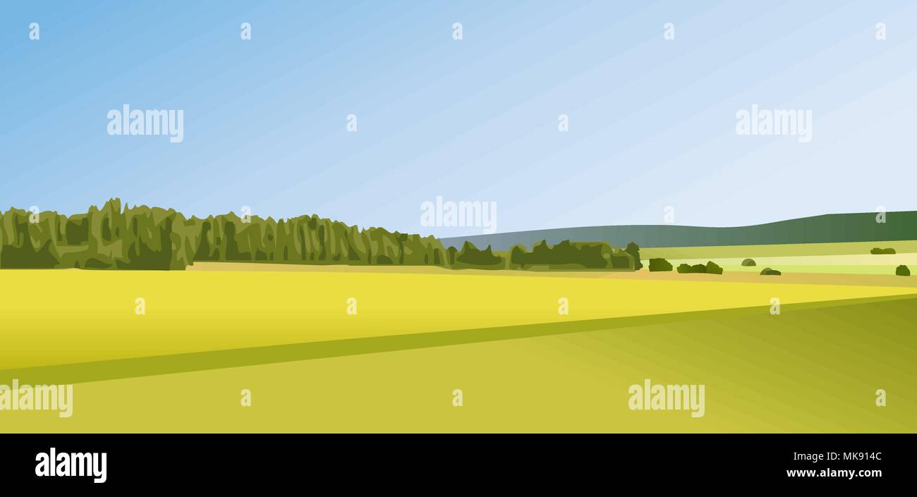Fields in landscape Stock Vector Images - Alamy