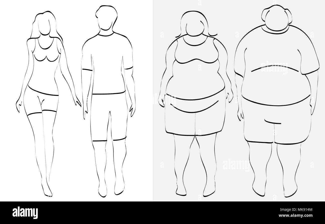 Male thin female fat couple Stock Vector Images - Alamy
