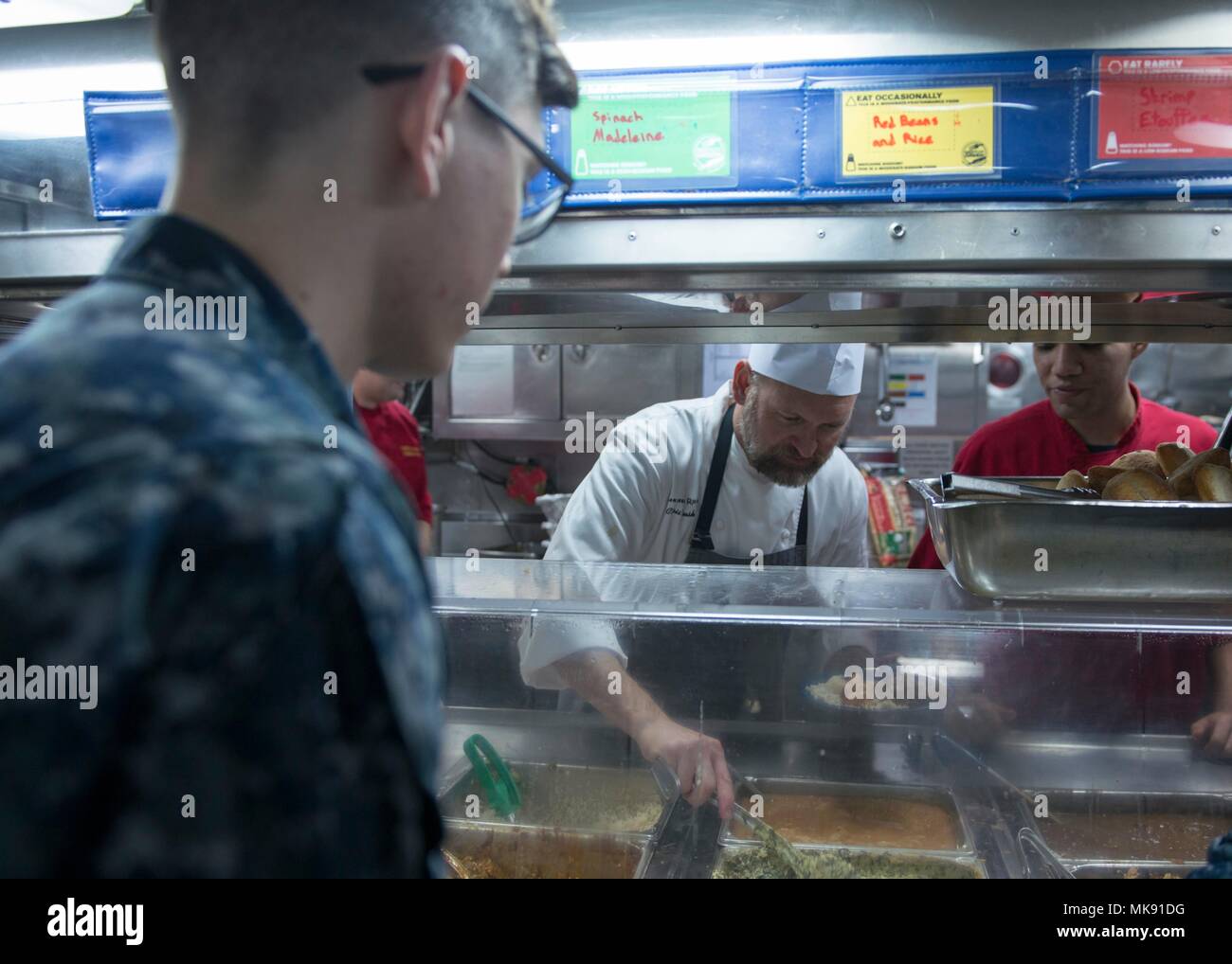 BANGOR, Wash. (Nov. 28, 2017) Christopher Lusk, executive chef from the ...