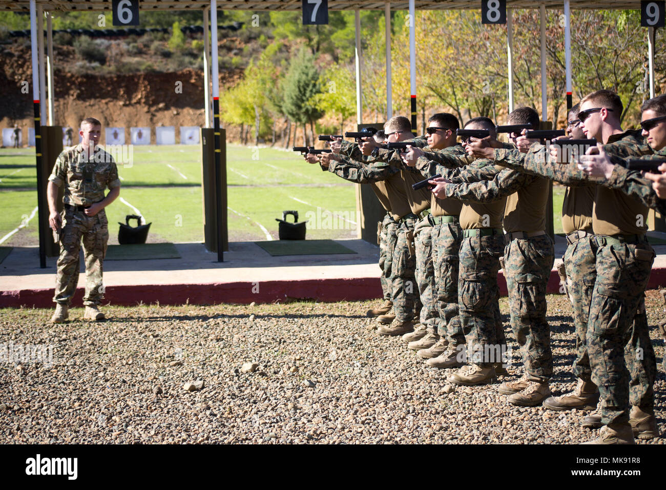 U.S. Marines with Black Sea Rotational Force 17.2 prepare to shoot the ...