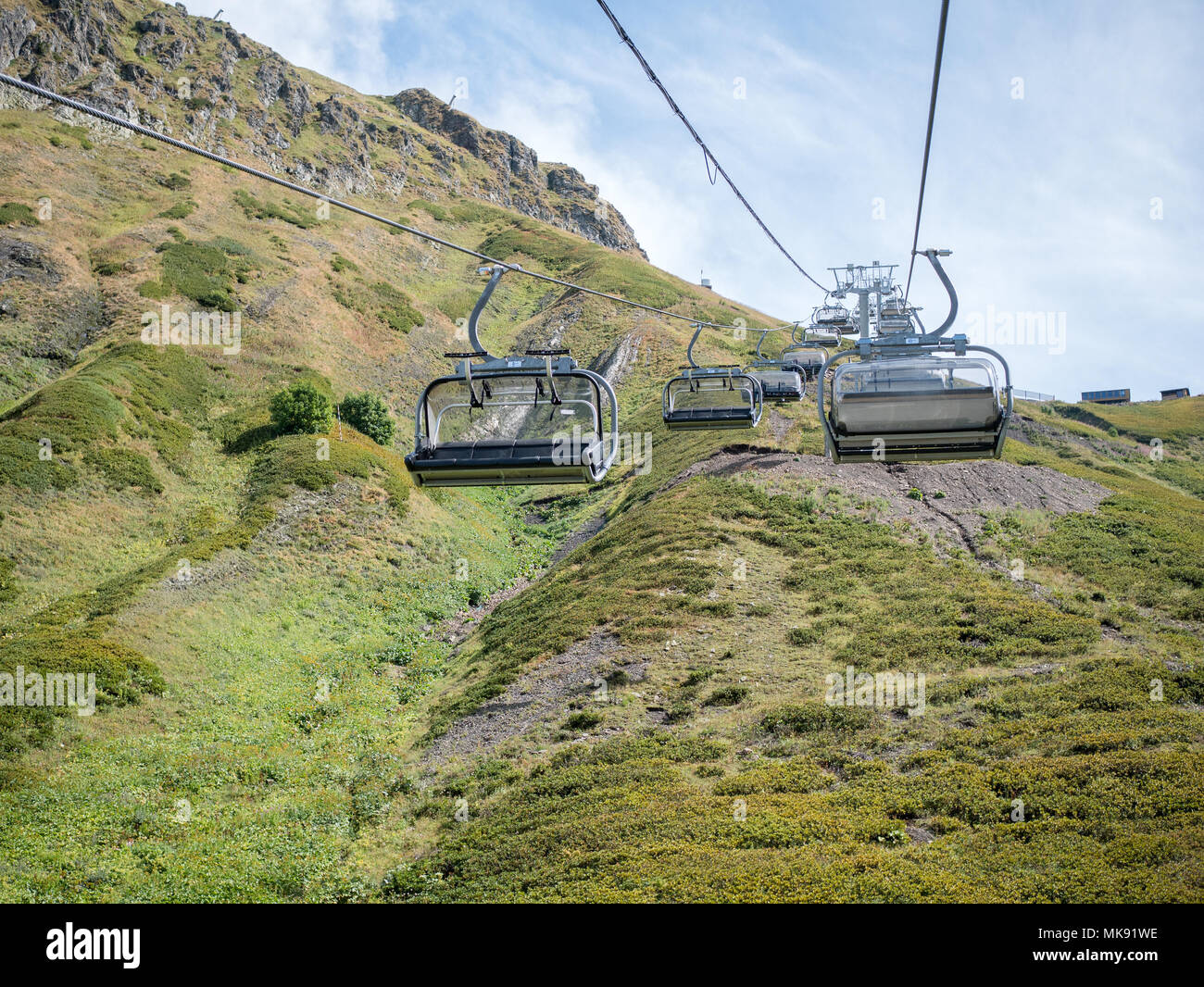 Image of funicular in mountain slope Stock Photo - Alamy