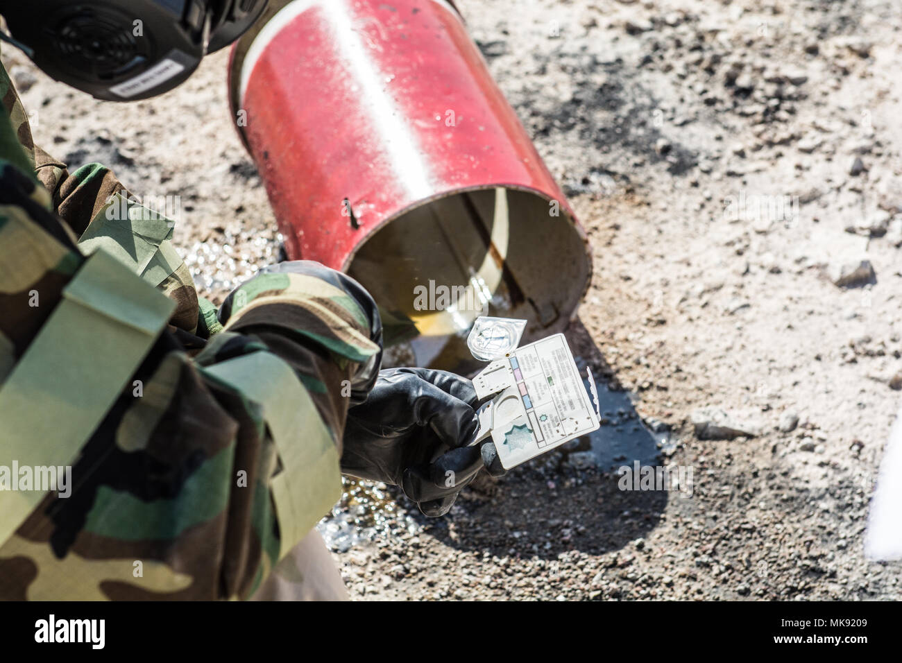 U.S Airmen assigned to the 379th Bioenvironmental Engineering Flight ...