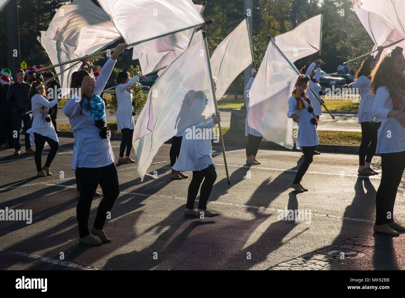 High school color guard in parade hi-res stock photography and images ...