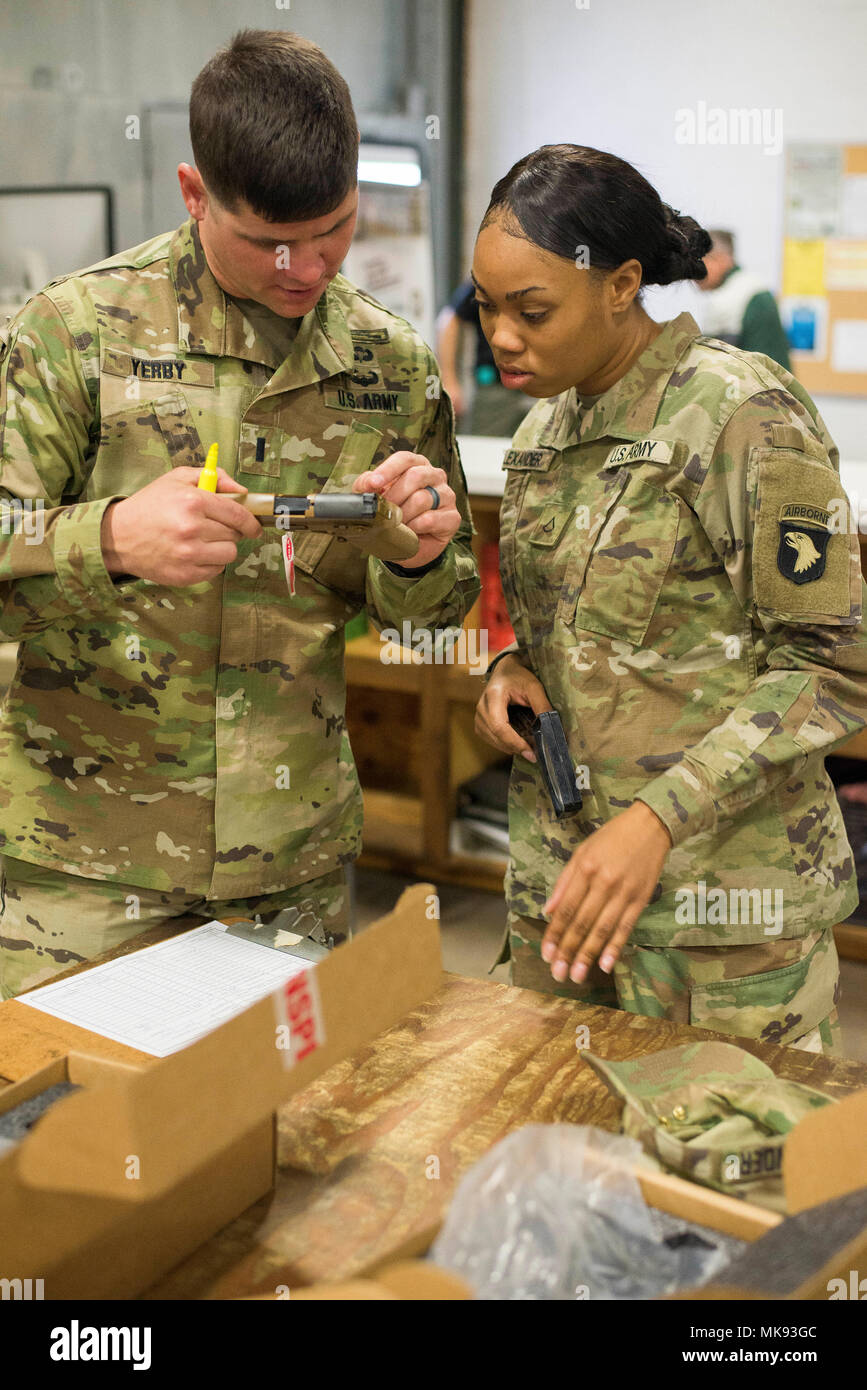 FORT CAMPBELL, Kentucky – 1st Lt. Jon Yerby and Pvt. 1st Class Tia ...