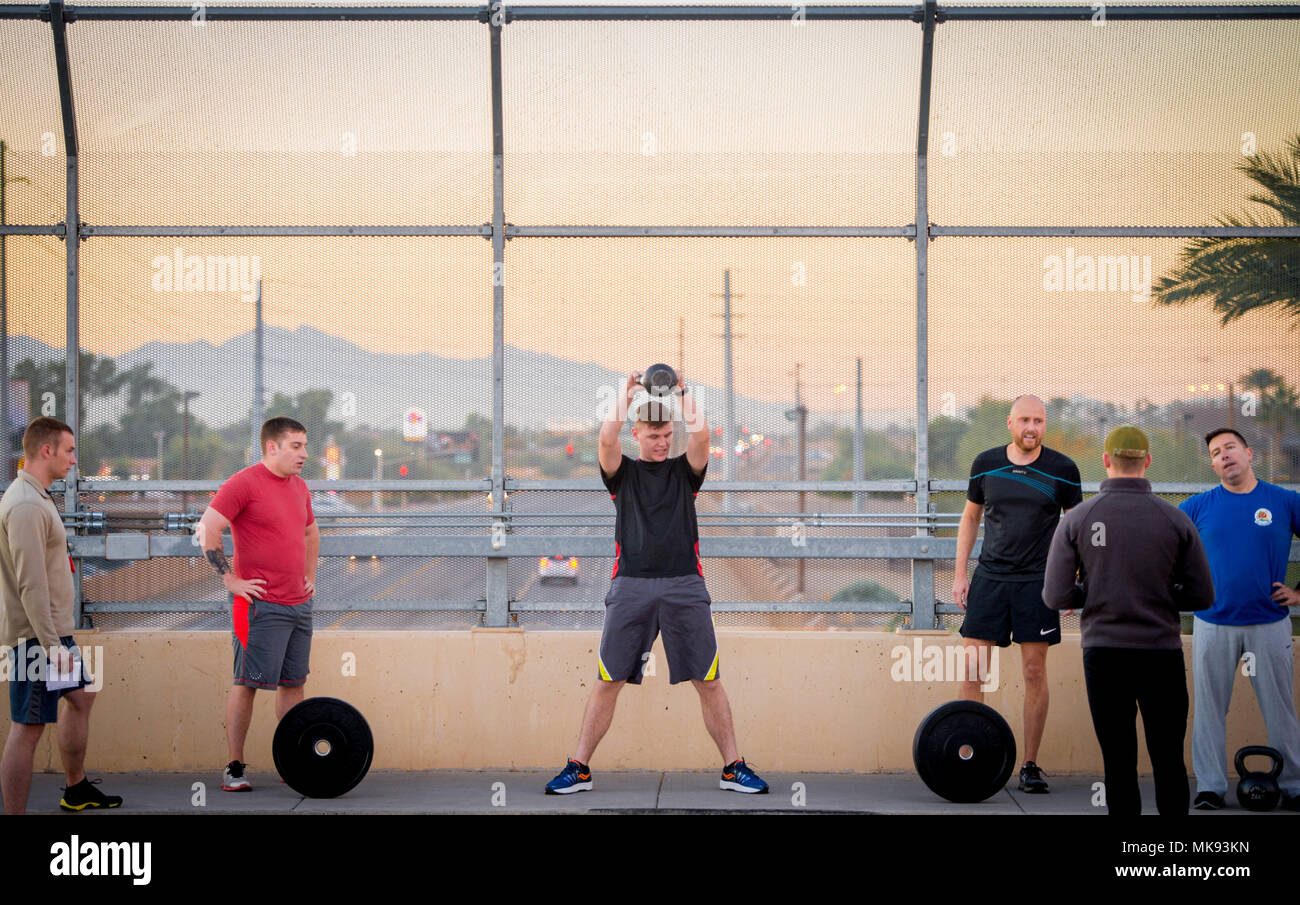 A Team Luke Thunderbolt performs a kettlebell swing on top of the Troy ...
