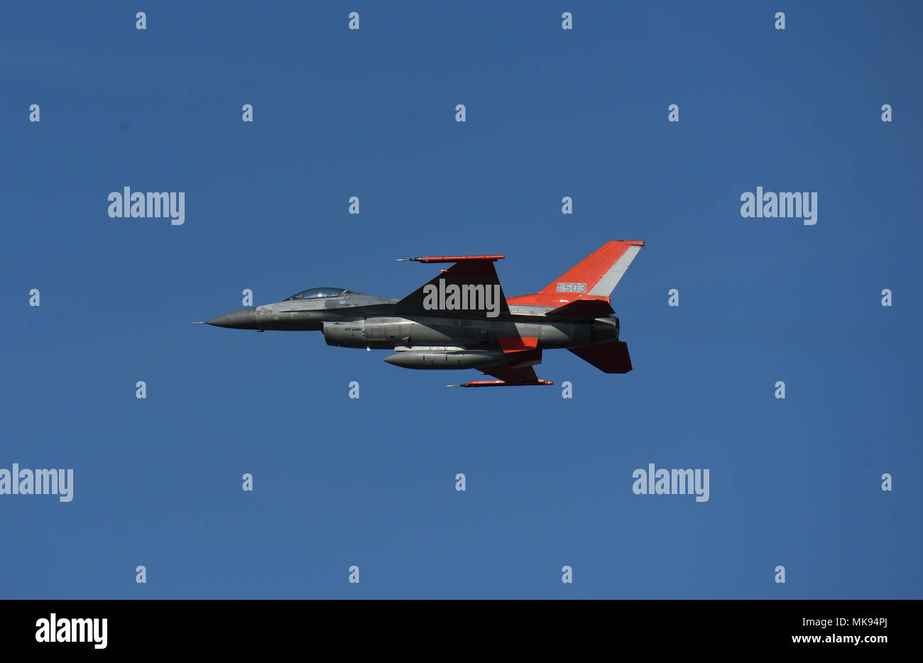 A U.S. Air Force QF-16 Aerial Target flies over the Tyndall Air Force ...