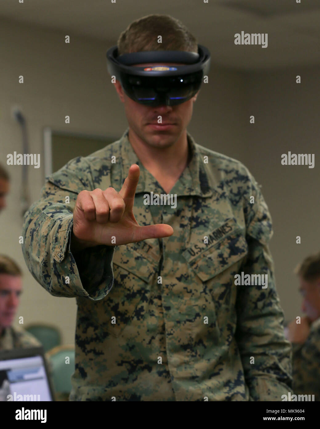 U.S. Marine Corps Cpl Corey Burkett with the Infantry Unit Leaders ...