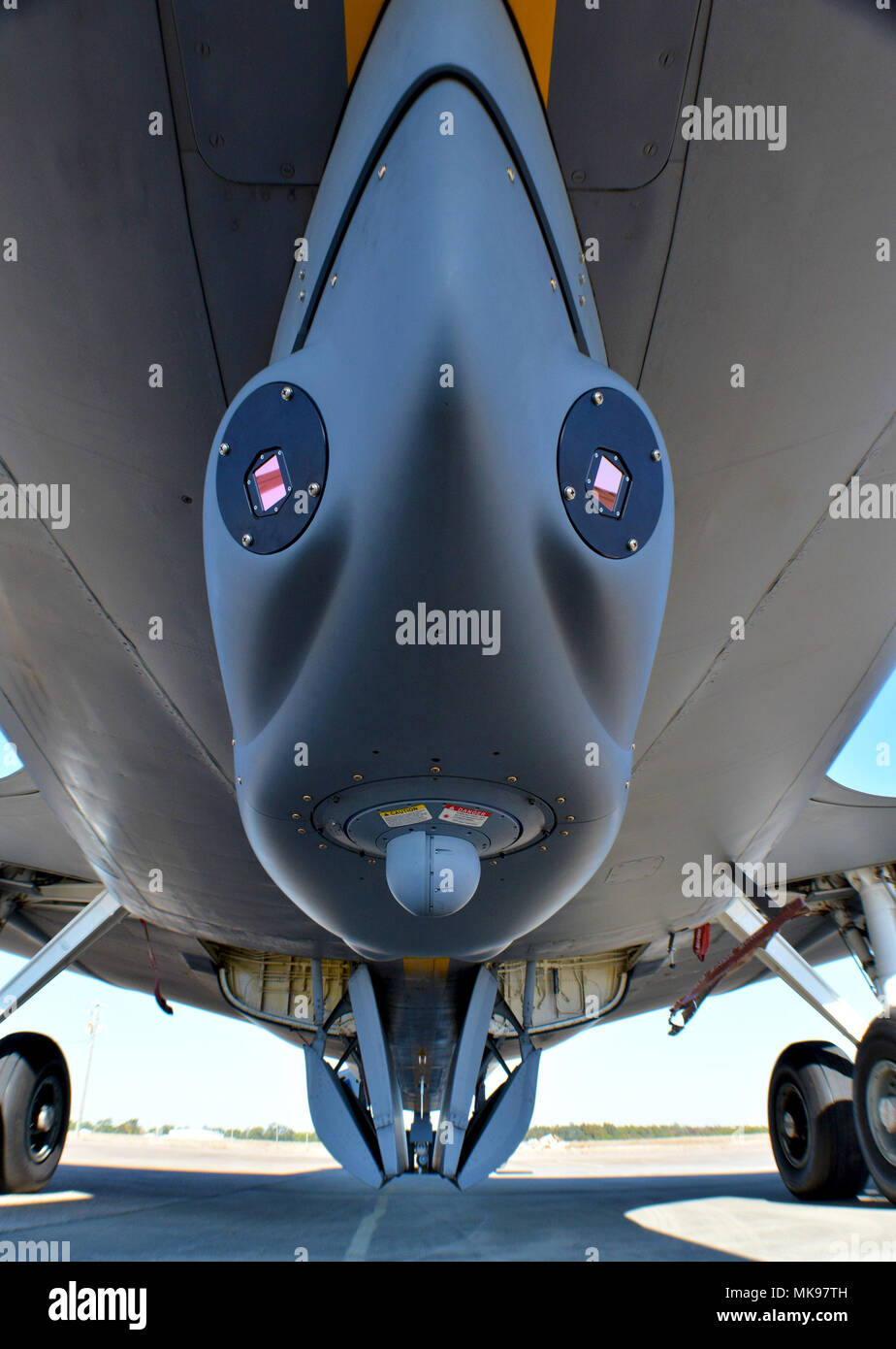 A Large Aircraft Infrared Countermeasures system module is attached to ...