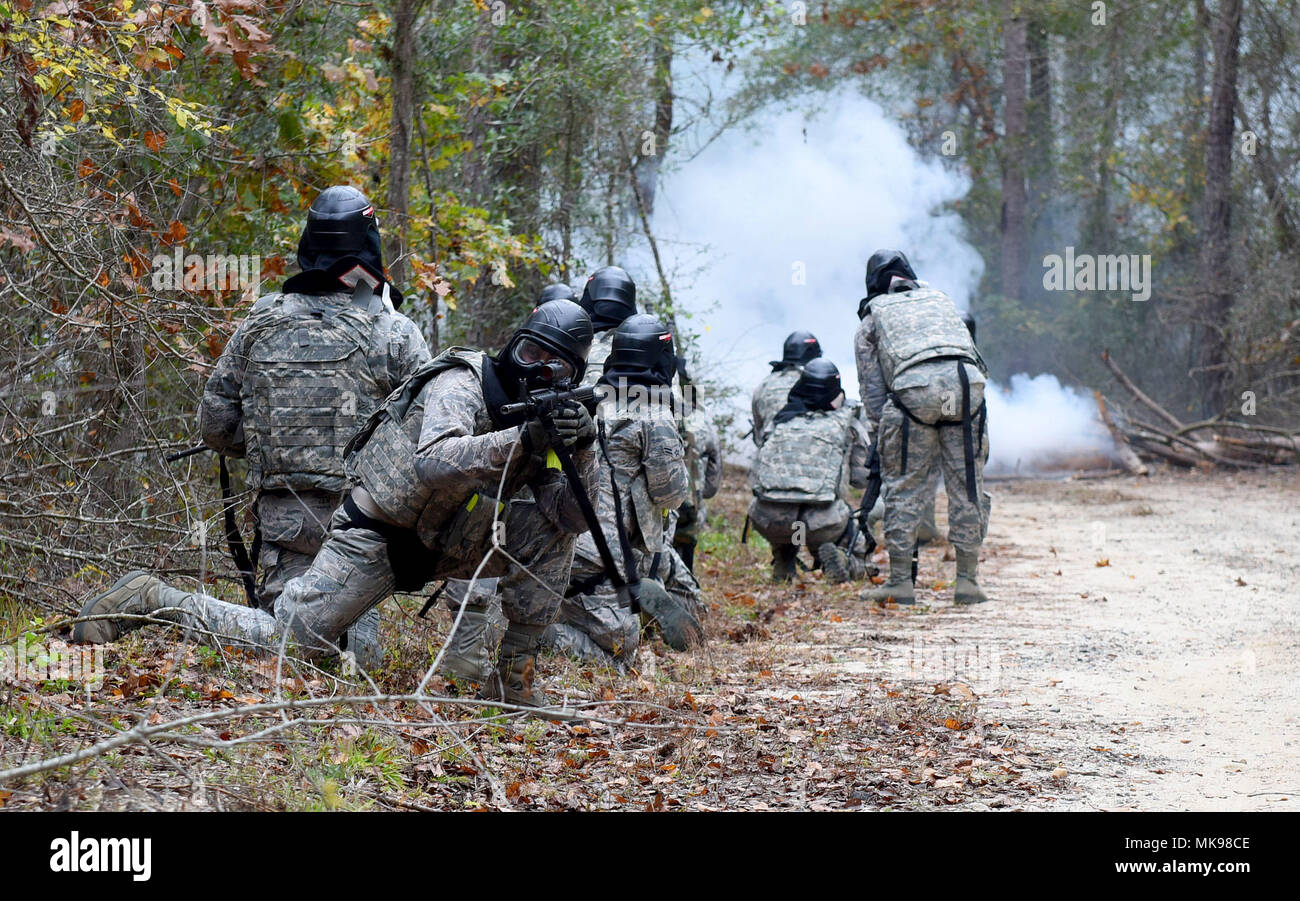 A 78th Security Forces Squadron student defends a formation’s rear ...