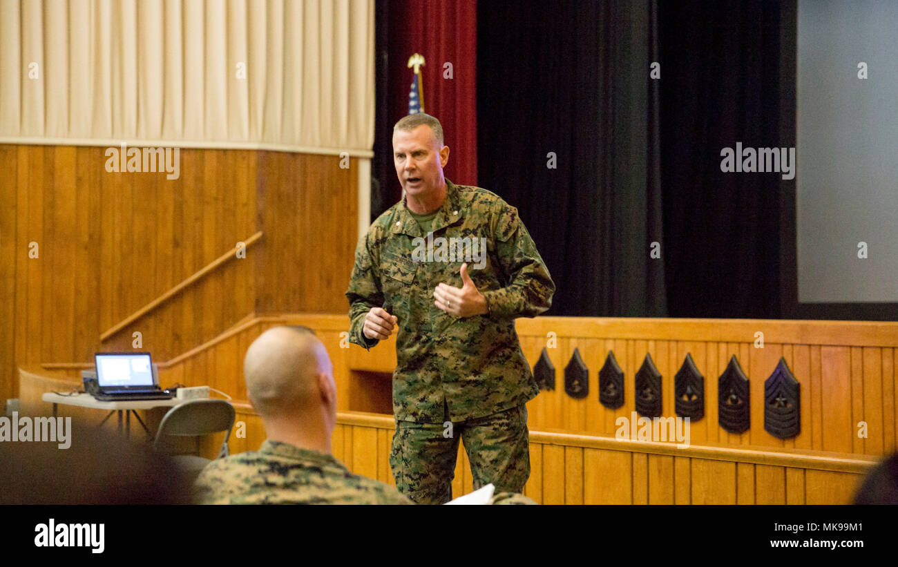 LtCol. Richard Pitchford briefs officers at the Manpower Management ...