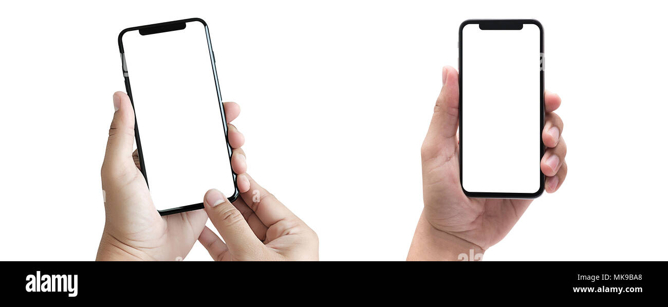 new phone Technology smartphone with blank screen and modern frame less ...