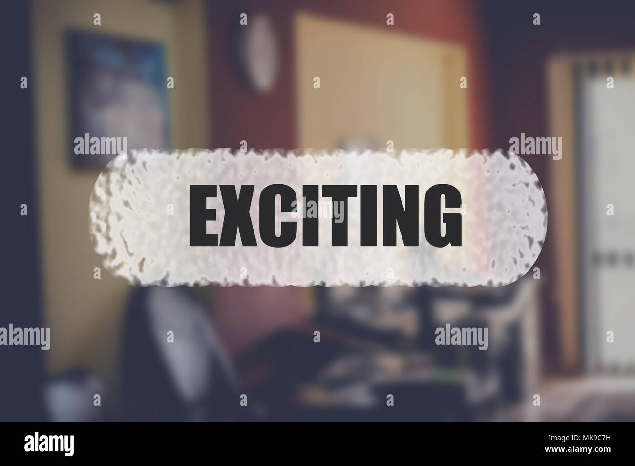 Exciting word with blurring business background Stock Photo - Alamy