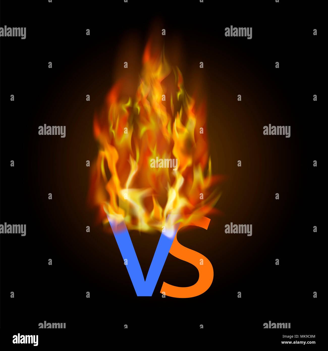 Burning Concept of Confrontation, Together, Final Fighting. Versus VS ...