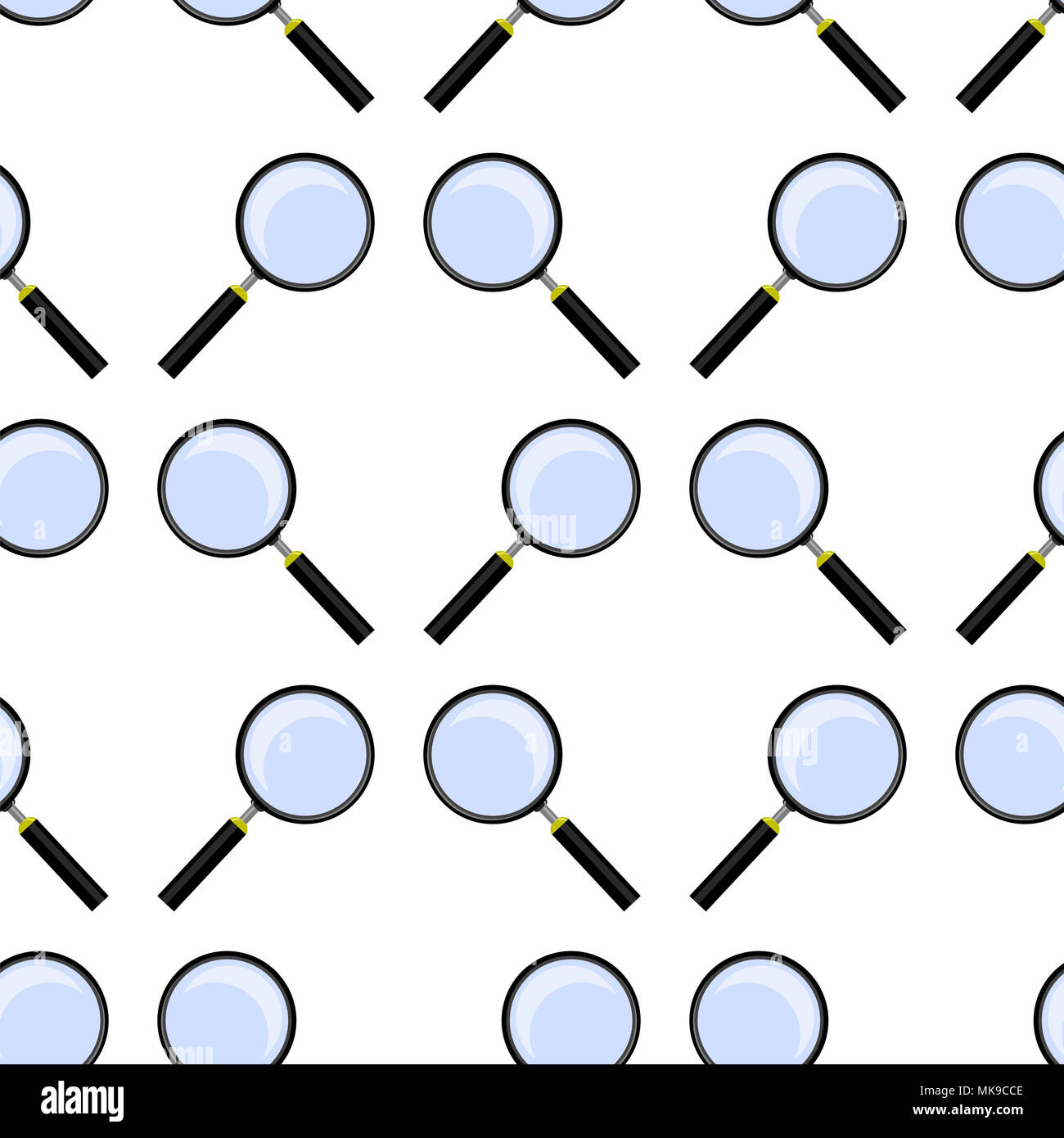 Magnifying Glass Seamless Pattern. Magnify Icon in Flat Style Design ...