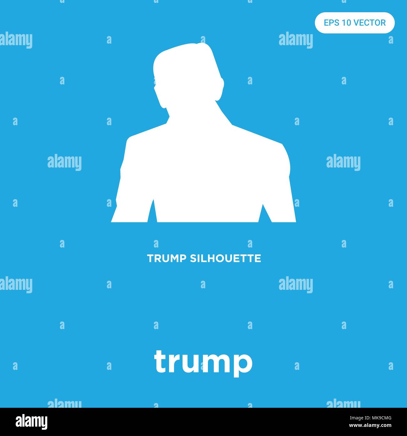 trump vector icon isolated on blue background, sign and symbol Stock ...