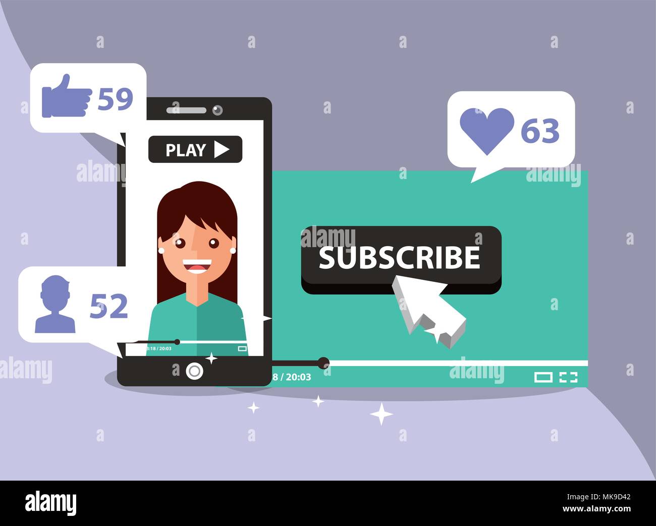 Woman reading on smartphone Stock Vector Images - Alamy