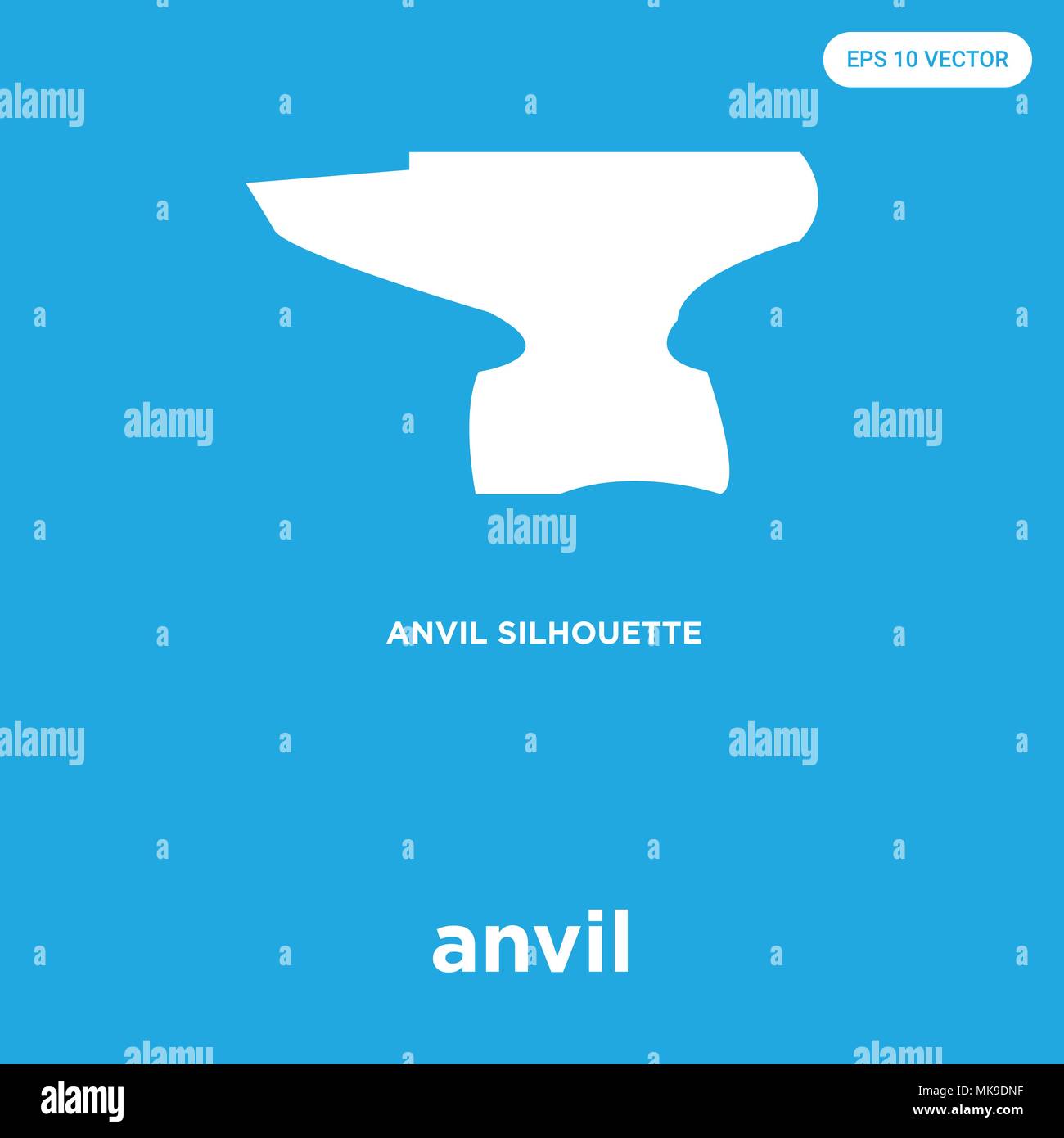 anvil vector icon isolated on blue background, sign and symbol Stock ...