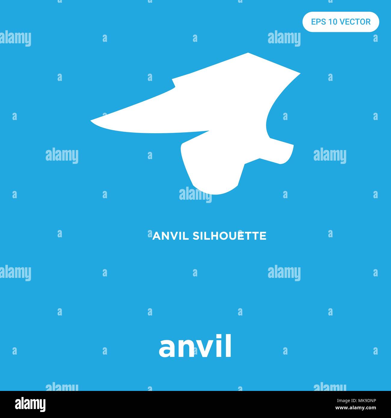 anvil vector icon isolated on blue background, sign and symbol Stock ...