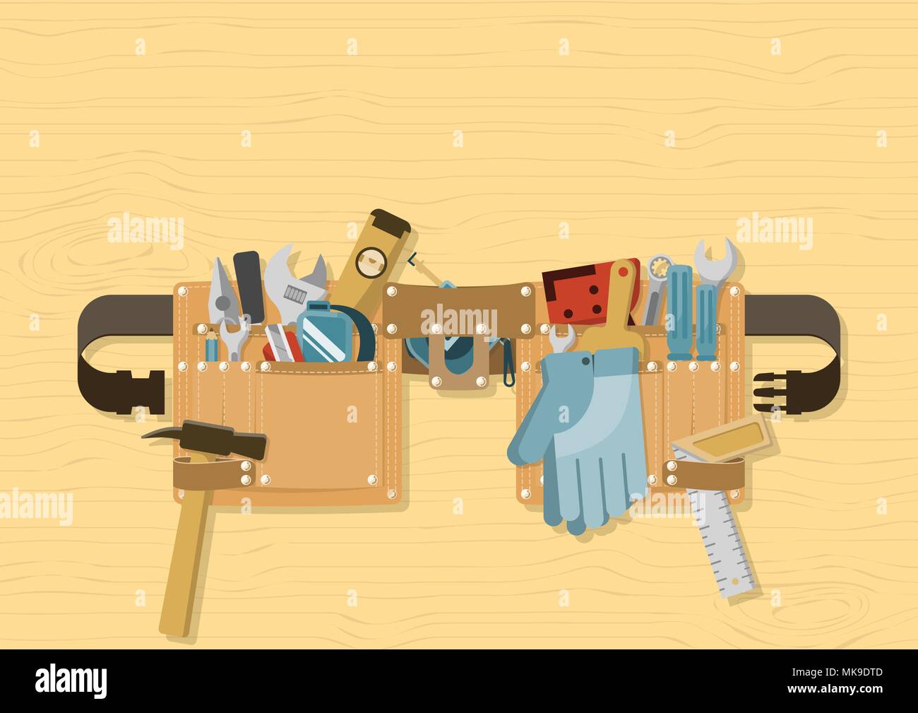 Carpenter on construction site Stock Vector Images - Alamy