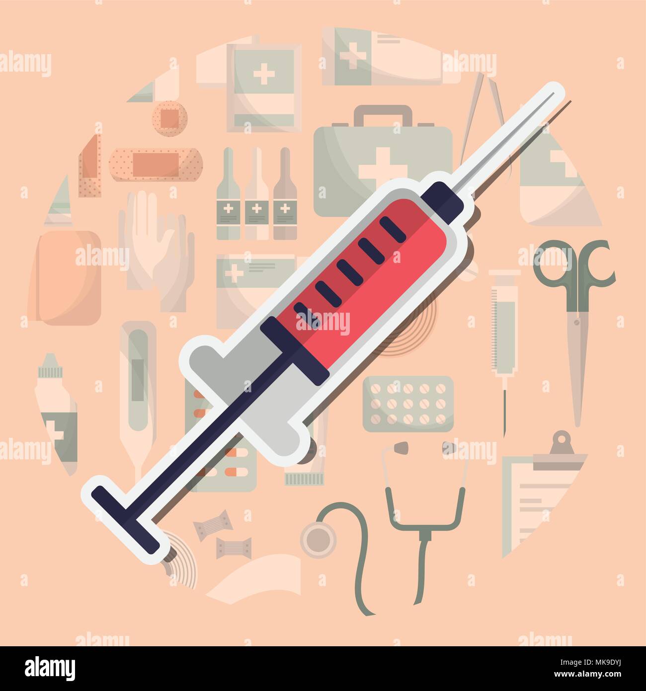 Injection syringe stethoscope pills Stock Vector Images - Alamy
