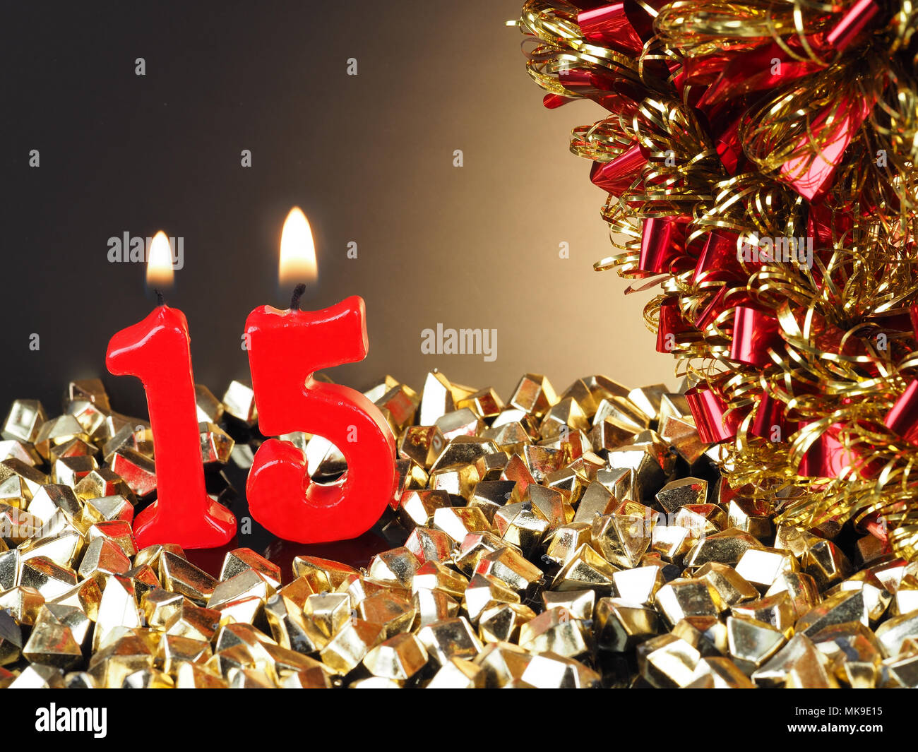 Happy birthday number 15 greeting hi-res stock photography and images ...