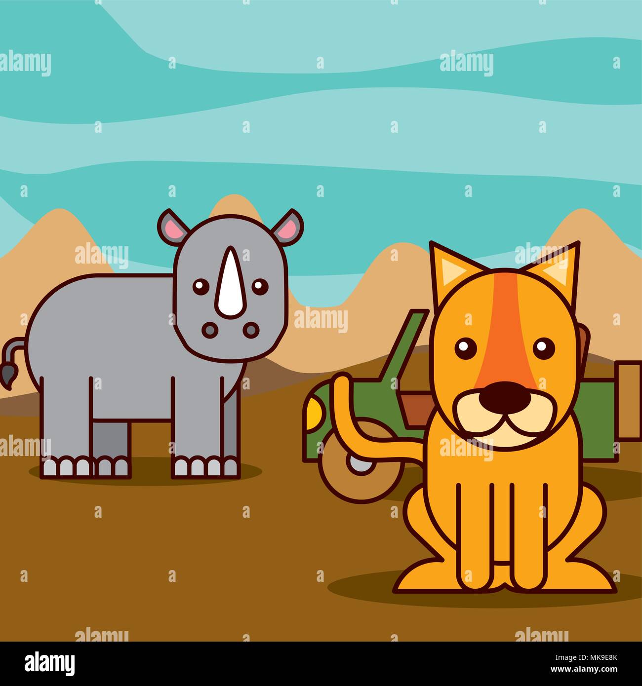 safari animals cartoon Stock Vector Image & Art - Alamy